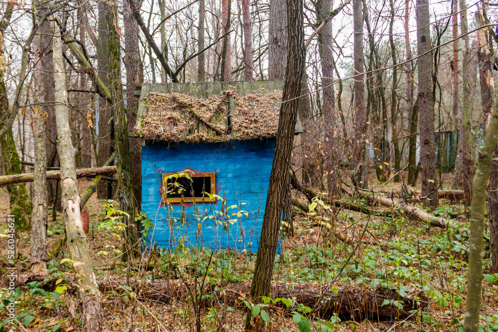 Abandoned children's playground in the ghost town Pripyat in Chernobyl ...