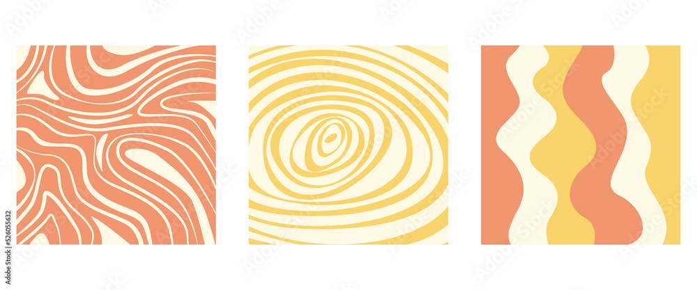 Groovy background. Retro swirl burst. Pattern in 1970s hippie style ...