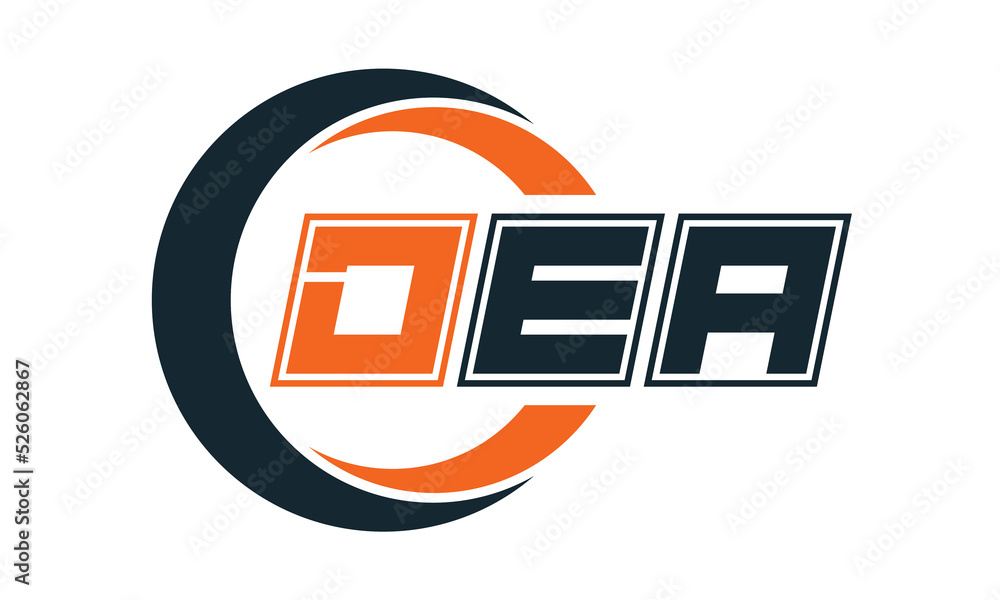 DEA three-letter circle logo design. custom font logo vector template ...