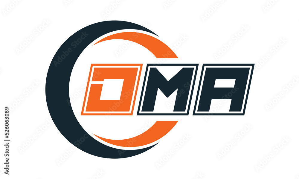 DMA three-letter circle logo design. custom font logo vector template ...