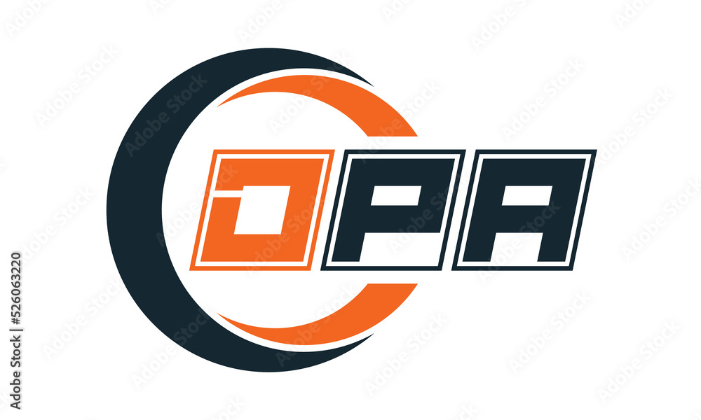Vecteur Stock DPA three-letter circle logo design. custom font logo ...