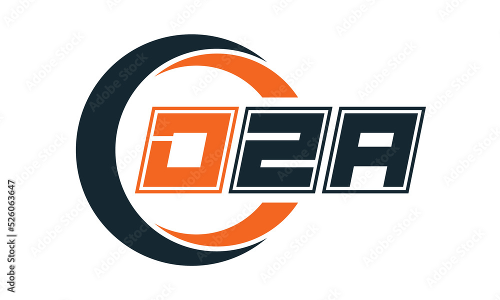 DZA three-letter circle logo design. custom font logo vector template ...