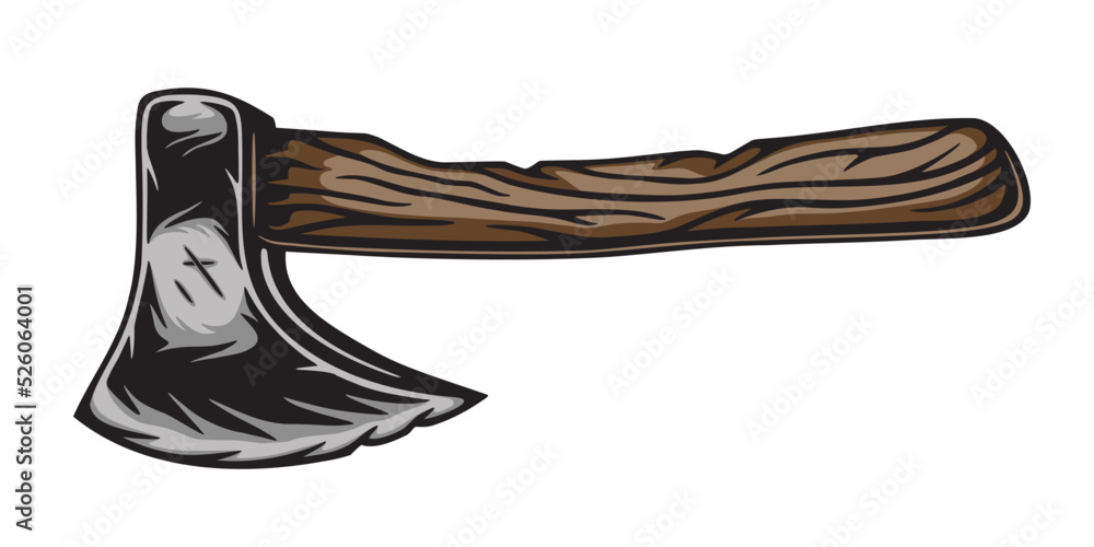 Vintage retro mechanic woodwork axe. Can be used like emblem, logo ...