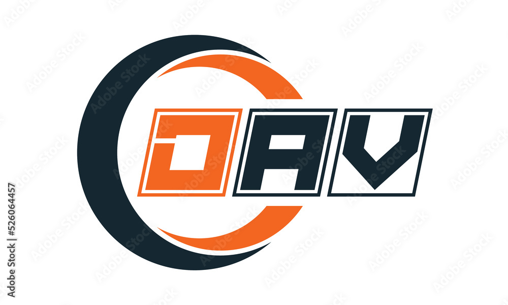 DAV three-letter circle logo design. custom font logo vector template ...