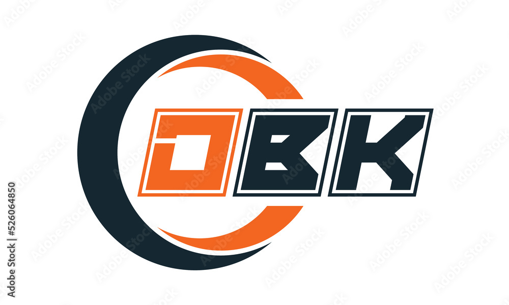 DBK three-letter circle logo design. custom font logo vector template ...