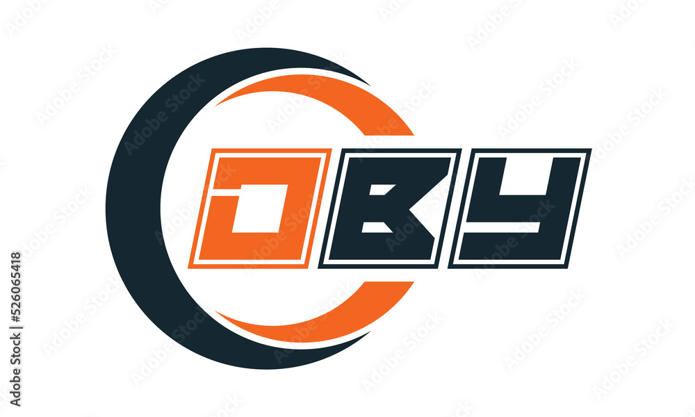 DBY three-letter circle logo design. custom font logo vector template ...