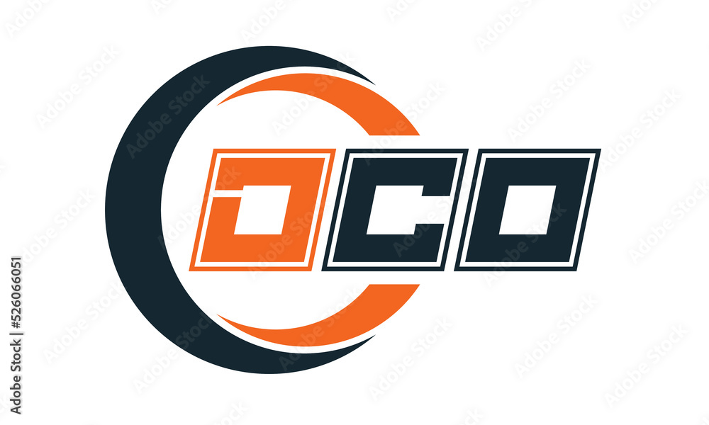 DCO three-letter circle logo design. custom font logo vector template ...