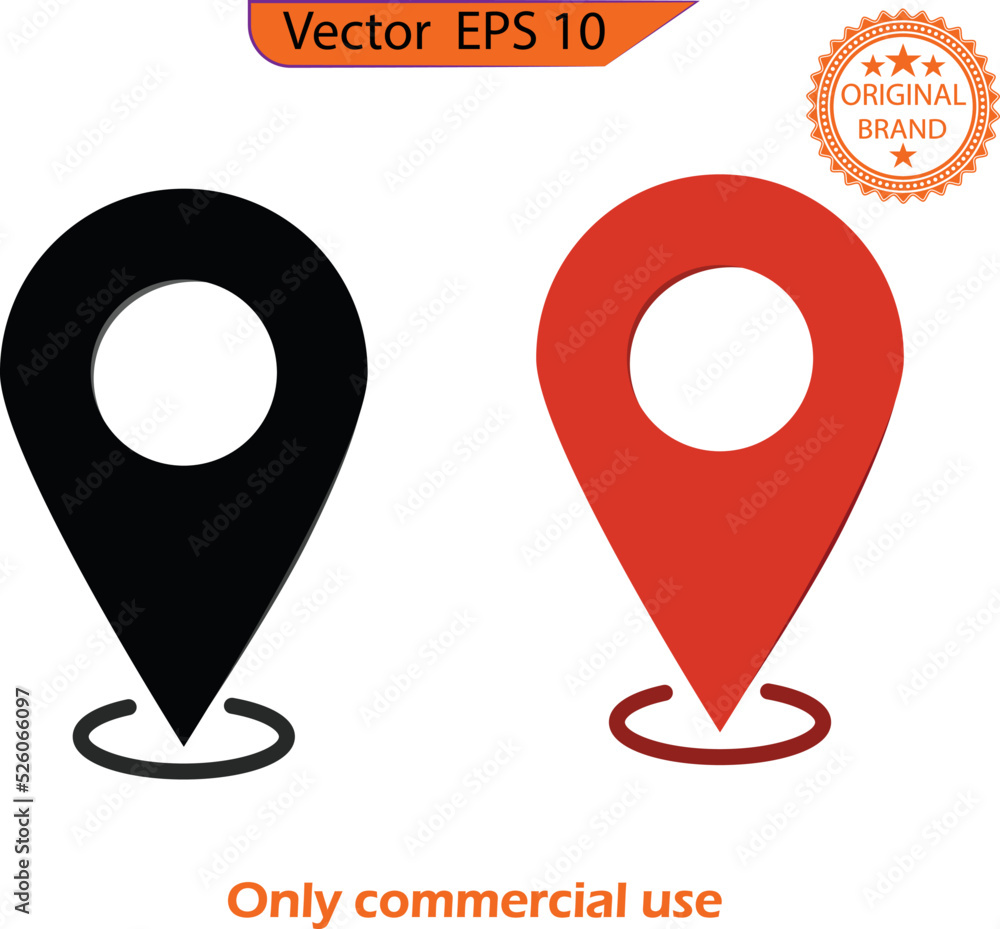 Set of map pin location icons. Modern map markers .Vector illustration ...