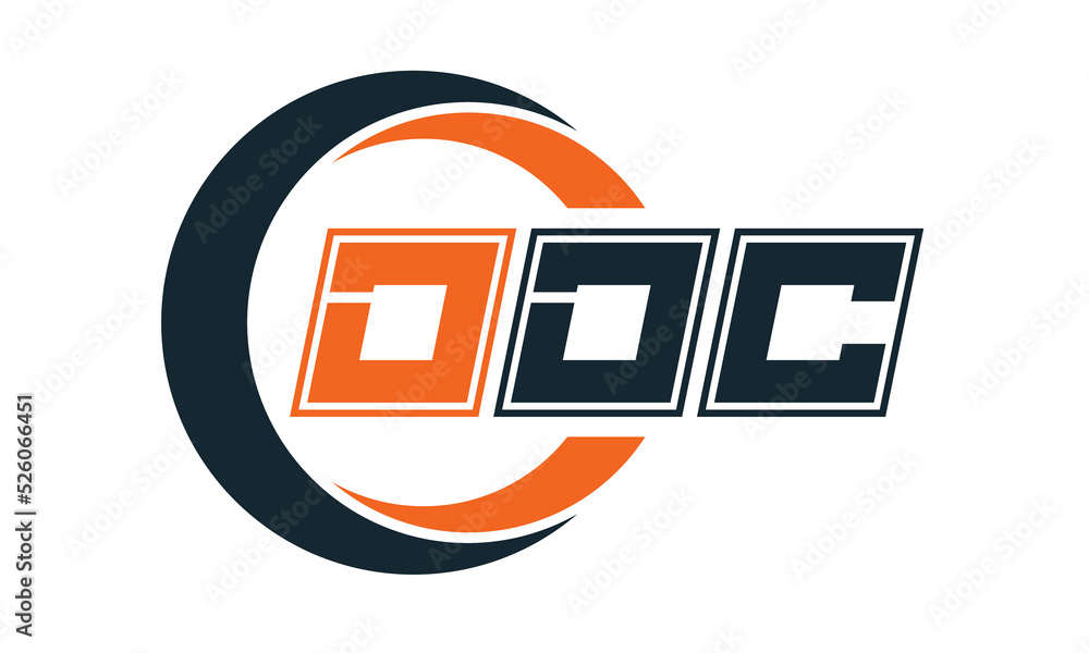 DDC three-letter circle logo design. custom font logo vector template ...
