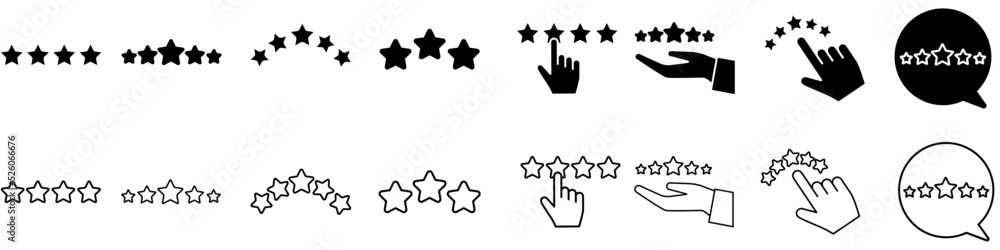 Rating icon vector set. Star illustration sign collection. ranking ...