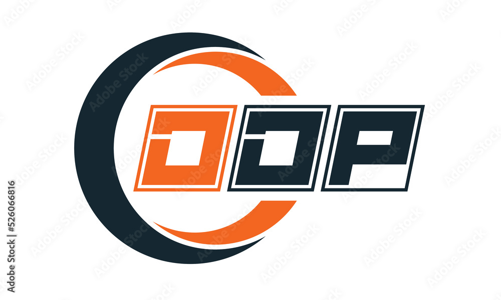 DDP three-letter circle logo design. custom font logo vector template ...