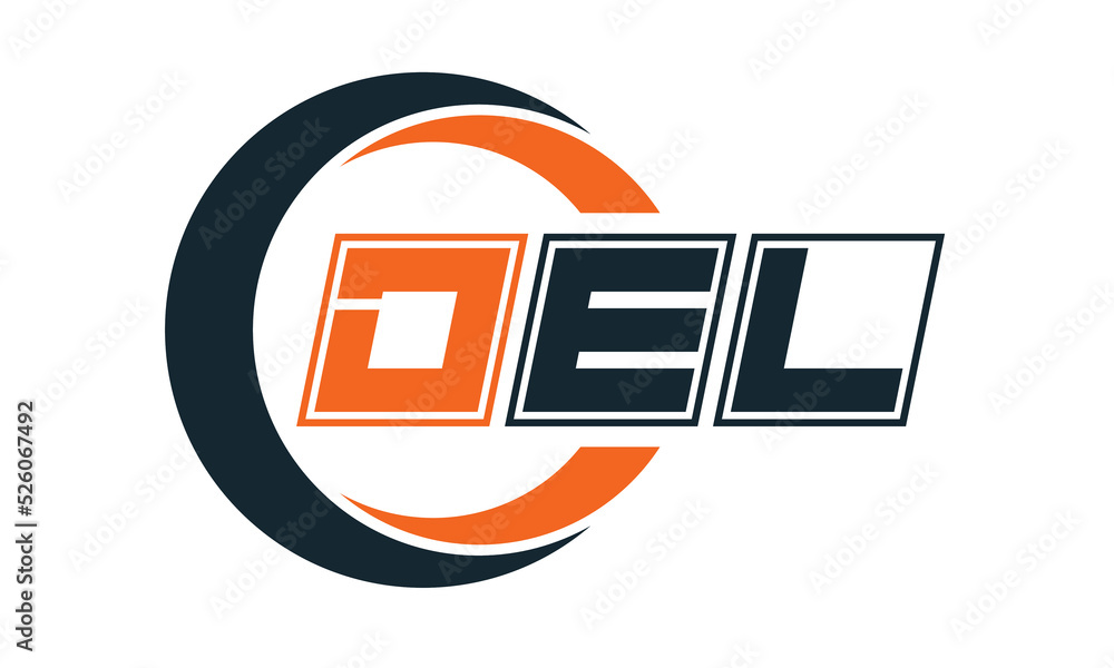 Vecteur Stock DEL three-letter circle logo design. custom font logo ...