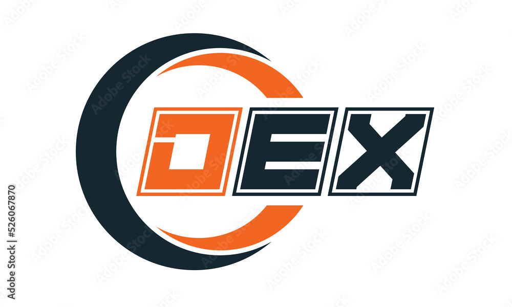 DEX three-letter circle logo design. custom font logo vector template ...