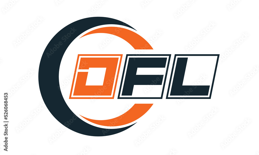 DFL three-letter circle logo design. custom font logo vector template ...