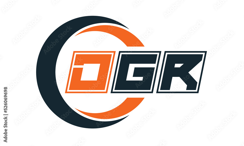 DGR three-letter circle logo design. custom font logo vector template ...
