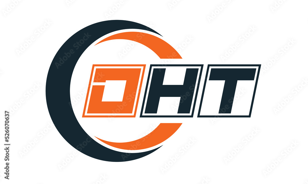 DHT three-letter circle logo design. custom font logo vector template ...
