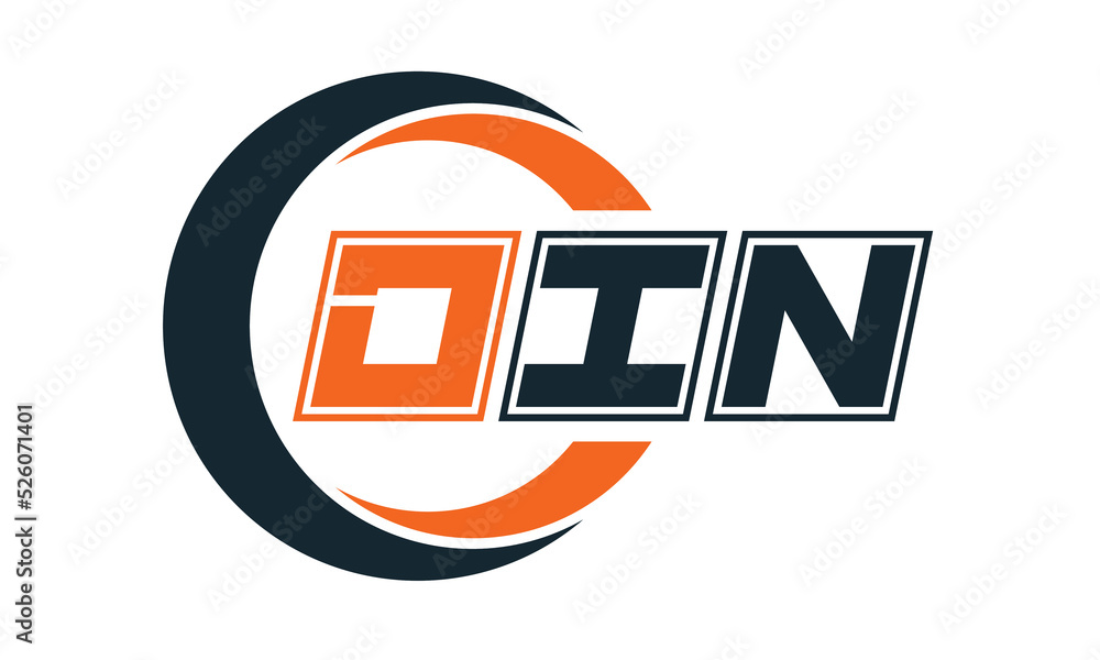 Vetor de DIN three-letter circle logo design. custom font logo vector ...