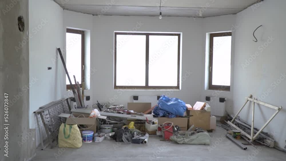 Repair the house. Residential building repair. Concrete walls. Brick ...