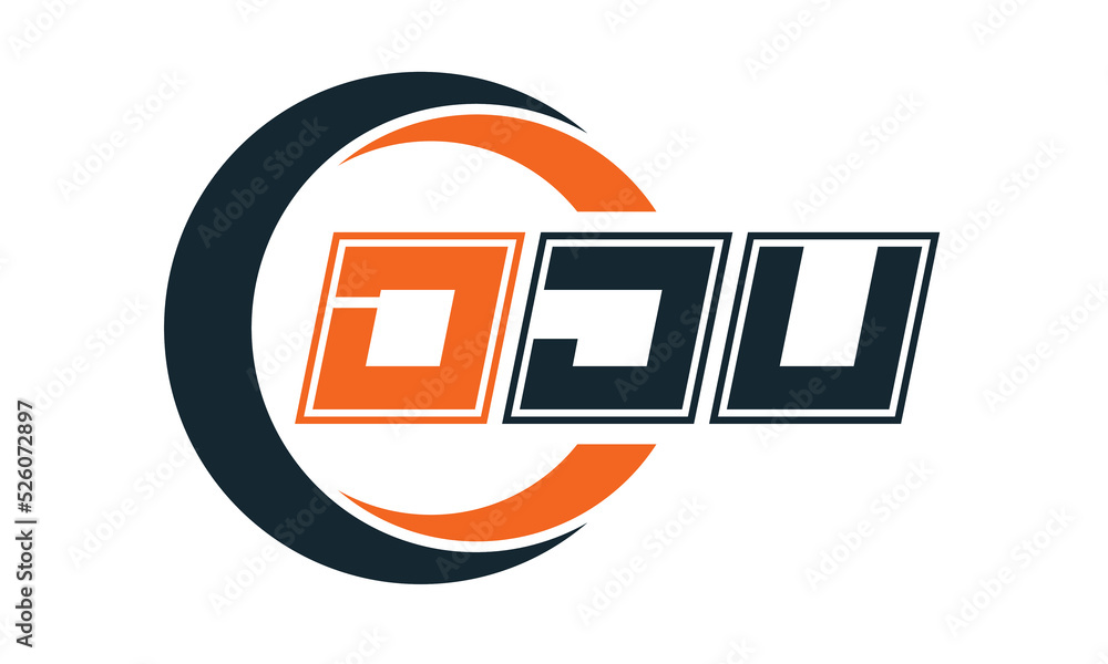 DJU three-letter circle logo design. custom font logo vector template ...