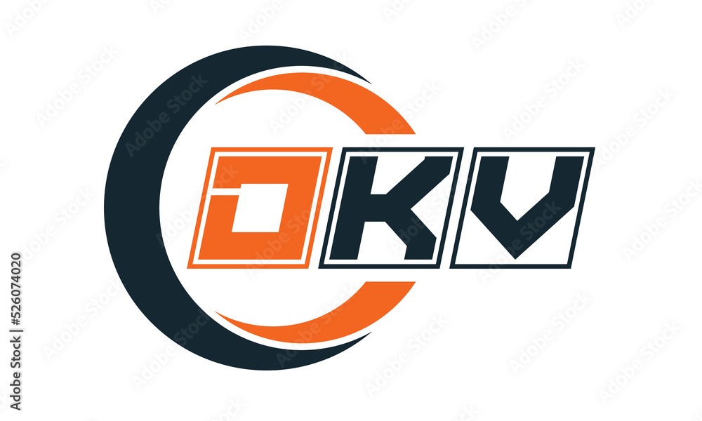 DKV three-letter circle logo design. custom font logo vector template ...