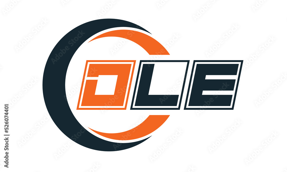 DLE three-letter circle logo design. custom font logo vector template ...