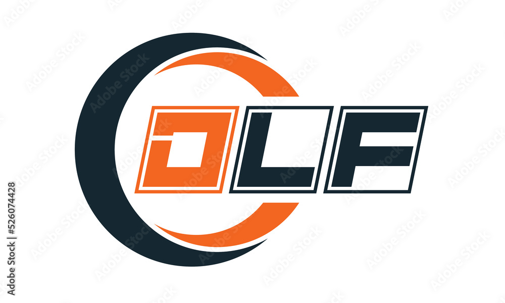 DLF three-letter circle logo design. custom font logo vector template ...