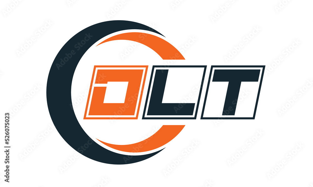 DLT three-letter circle logo design. custom font logo vector template ...
