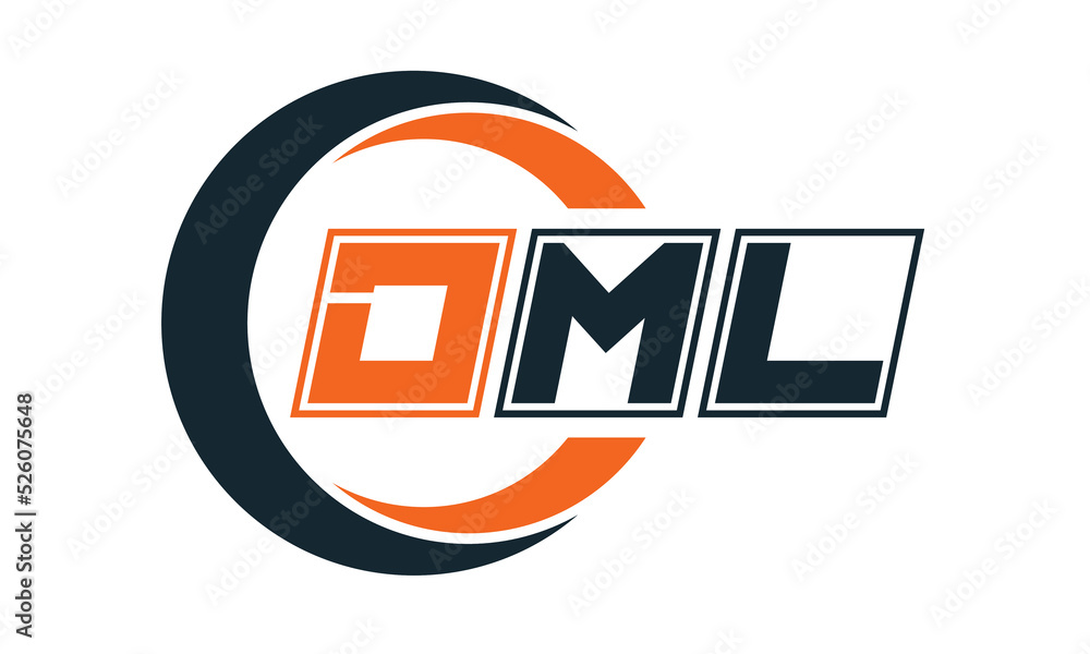 DML three-letter circle logo design. custom font logo vector template ...