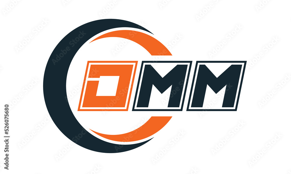 DMM three-letter circle logo design. custom font logo vector template ...