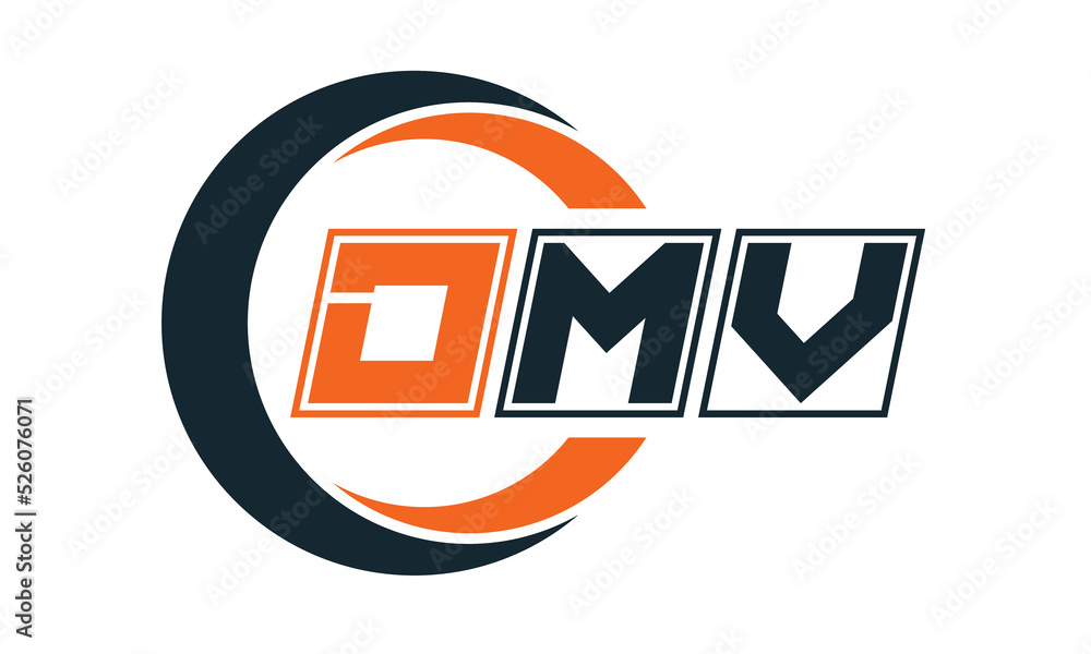 DMV three-letter circle logo design. custom font logo vector template ...