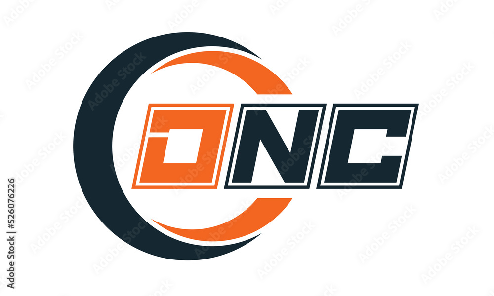 DNC three-letter circle logo design. custom font logo vector template ...