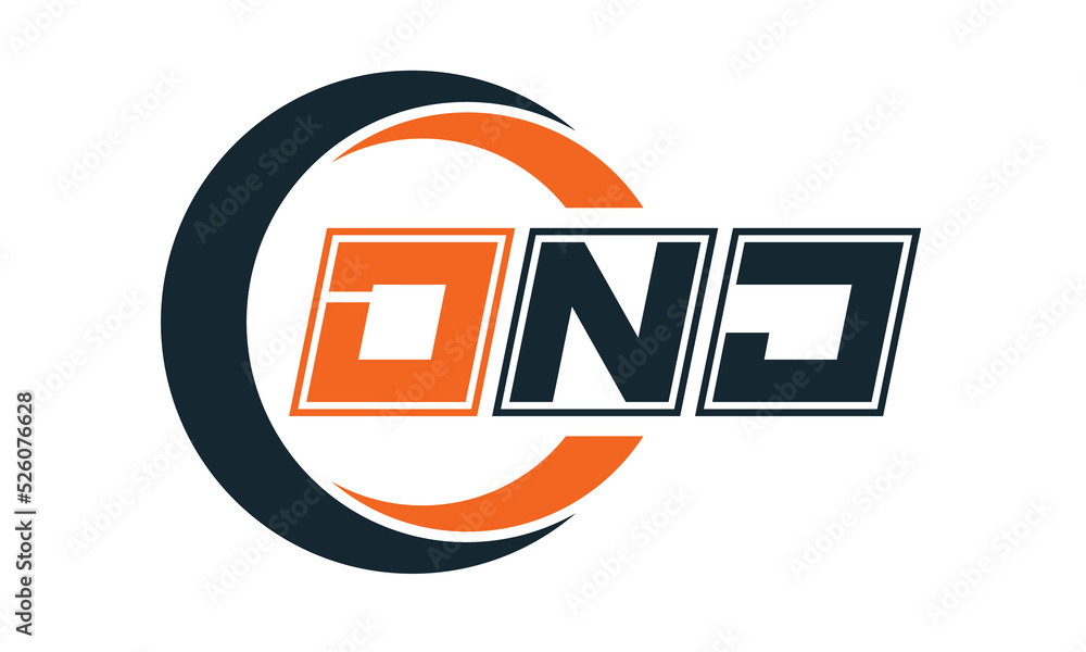 DNJ three-letter circle logo design. custom font logo vector template ...