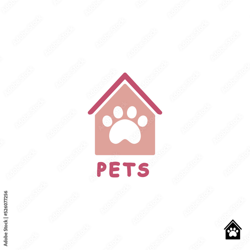 Zoo store logo. Goods for animals symbol. Paw print logo Stock Vector ...