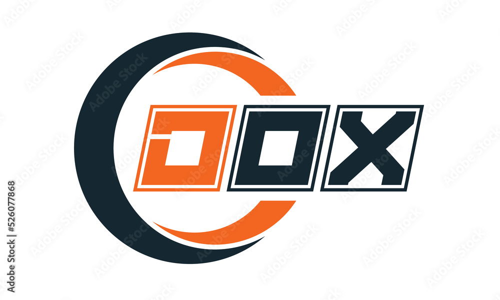 DOX three-letter circle logo design. custom font logo vector template ...