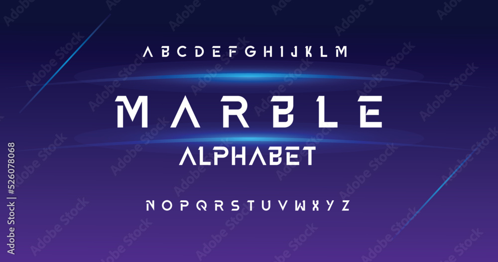 MARBLE Sports minimal tech font letter set. Luxury vector typeface for ...