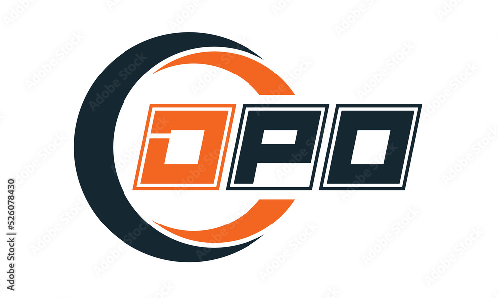 DPO three-letter circle logo design. custom font logo vector template ...