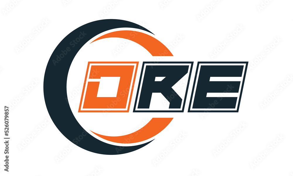 DRE three-letter circle logo design. custom font logo vector template ...