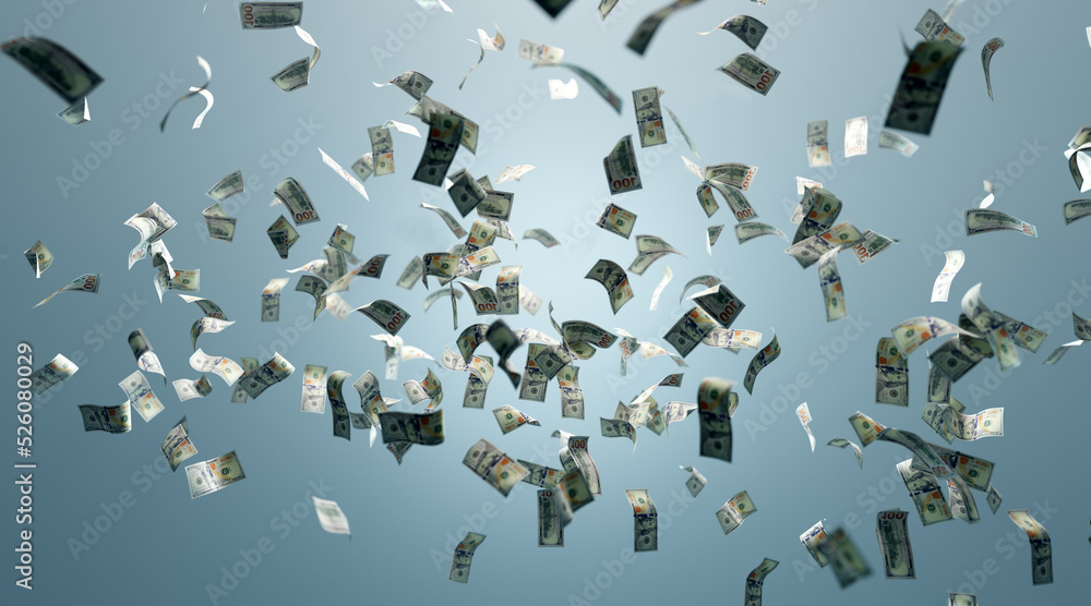 Money falling - one hundred US dollar bills Stock Photo | Adobe Stock
