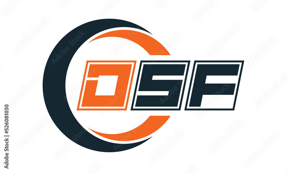 DSF three-letter circle logo design. custom font logo vector template ...