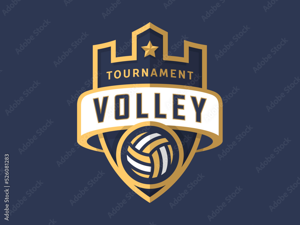 Volley tournament sport logo template. Modern vector illustration ...