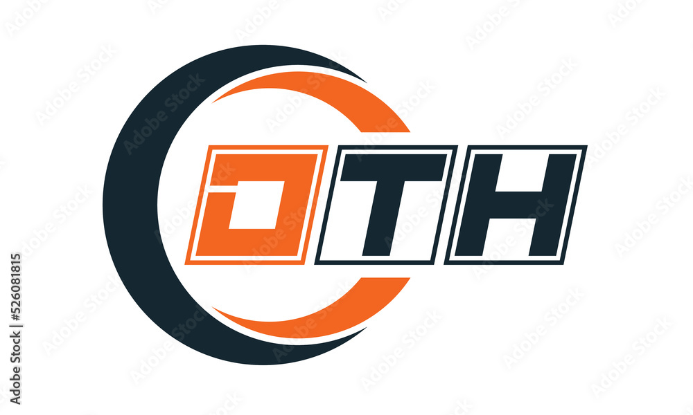 DTH three-letter circle logo design. custom font logo vector template ...