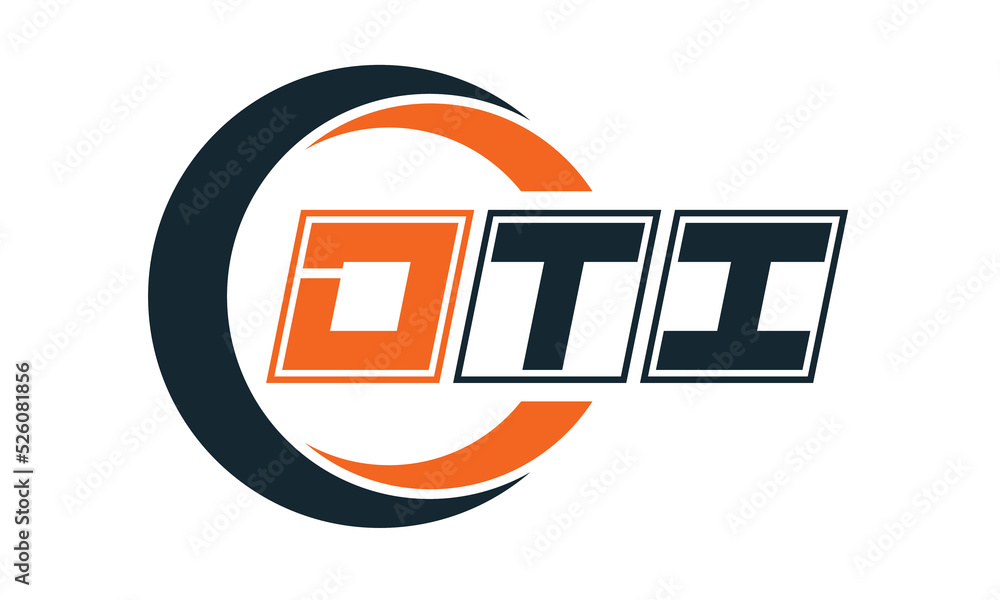 DTI three-letter circle logo design. custom font logo vector template ...