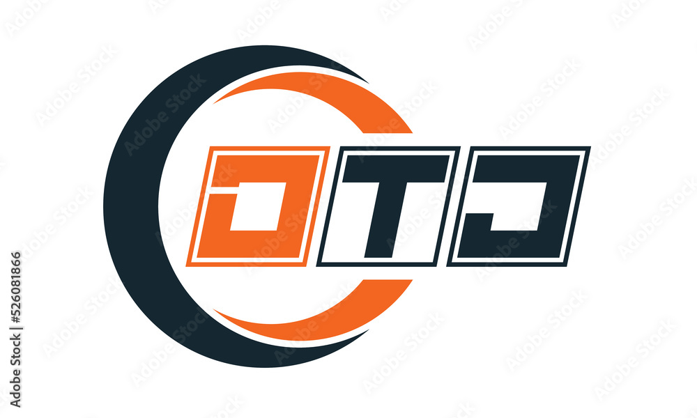DTJ three-letter circle logo design. custom font logo vector template ...