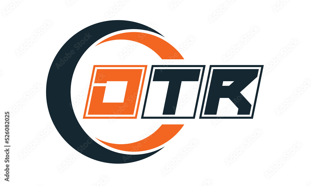 DTR three-letter circle logo design. custom font logo vector template ...