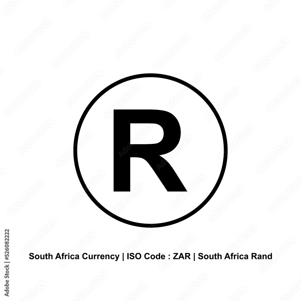 South Africa Currency Symbol, The South Africa Rand Icon, ZAR Sign ...