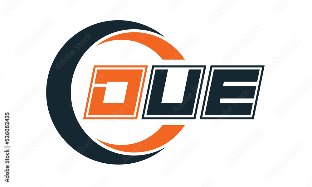 DUE three-letter circle logo design. custom font logo vector template ...