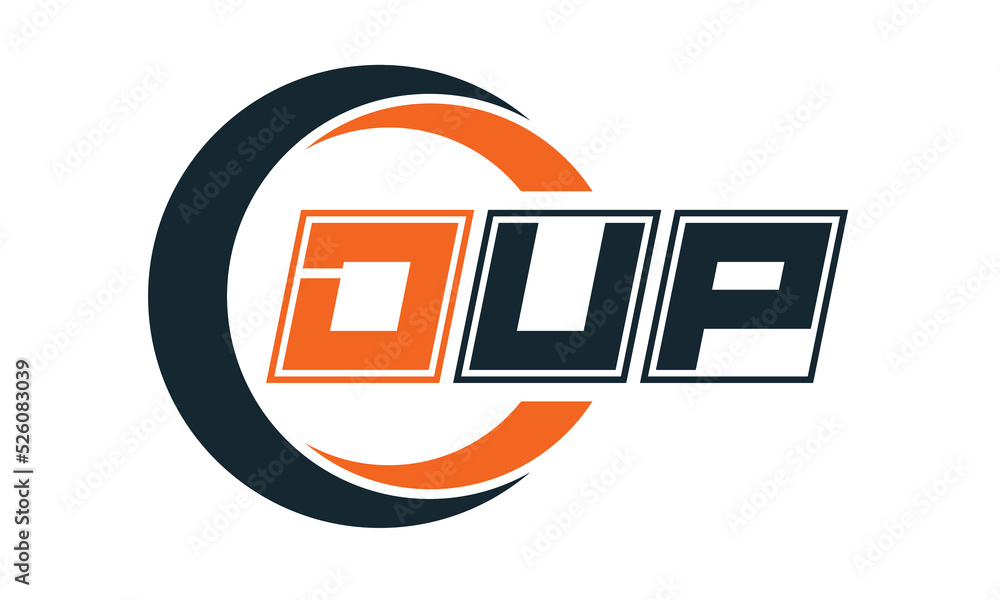 DUP three-letter circle logo design. custom font logo vector template ...