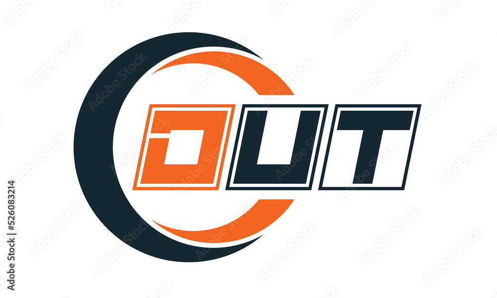 DUT three-letter circle logo design. custom font logo vector template ...