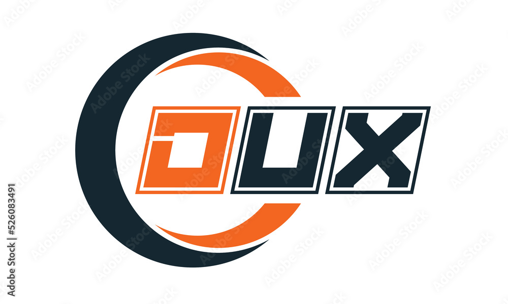 DUX three-letter circle logo design. custom font logo vector template ...