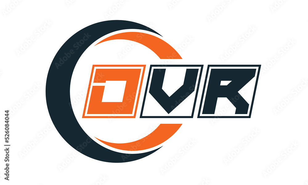 Vecteur Stock DVR three-letter circle logo design. custom font logo ...